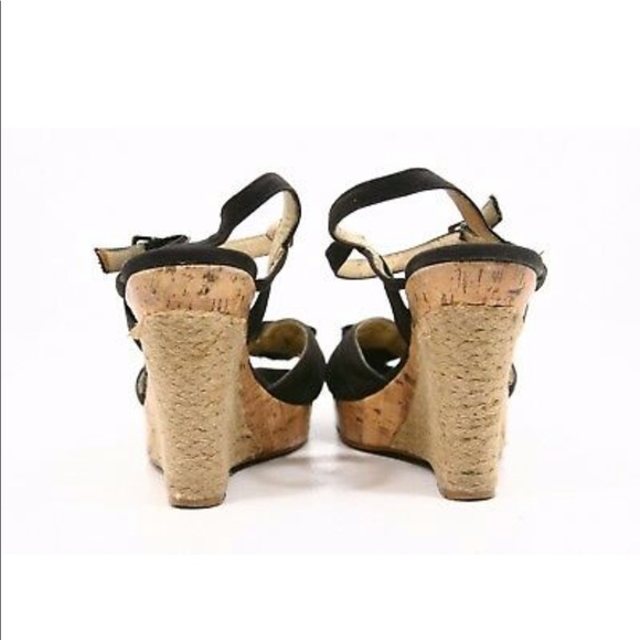 bp | Shoes | Bp Black Espadrille Wedge Heels With Bow On Each | Poshmark